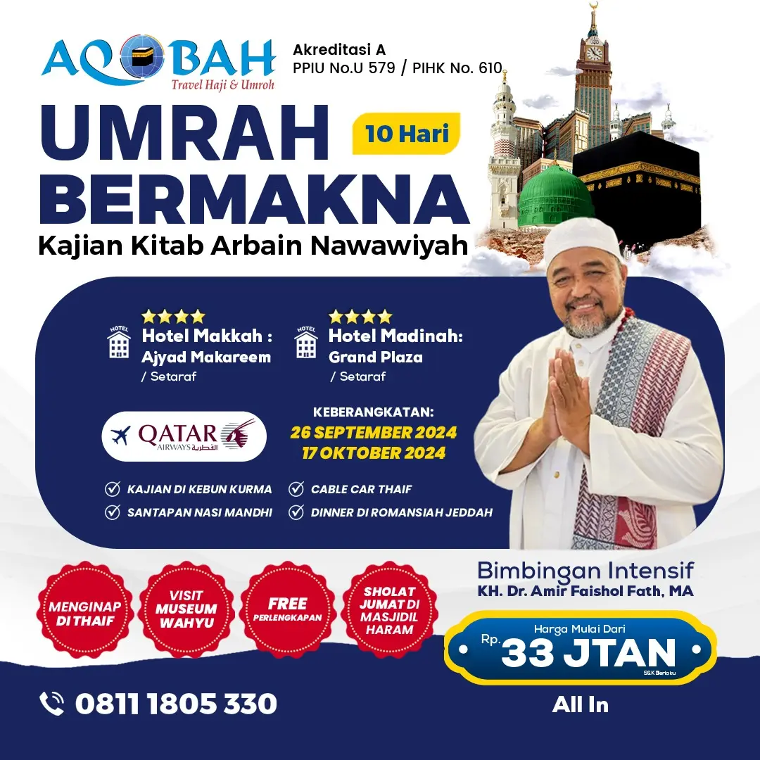 Umrah BERMAKNA - Qatar via Madinah 10 Hari | Aqobah